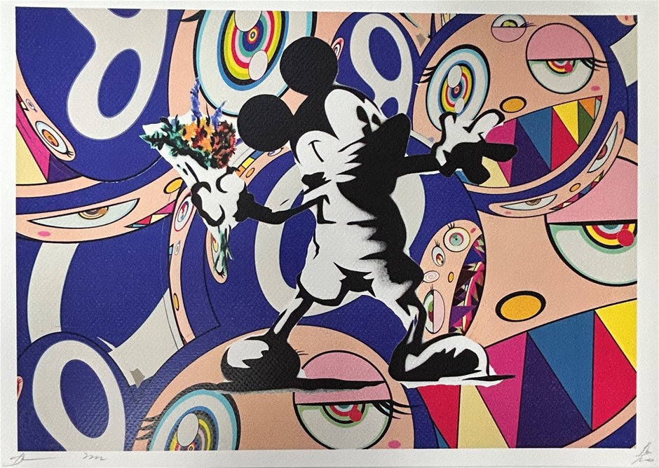 Death NYC Signed Street Art Print "Mickey Mouse Flowers" Limited ...