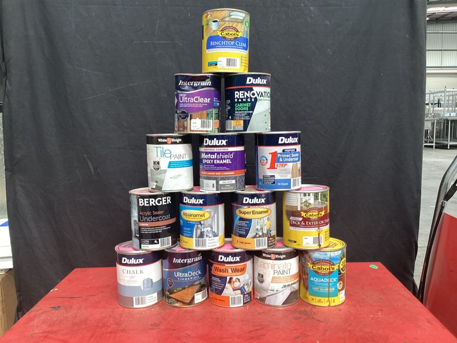 100 x Assorted 1 Litre Tins of Paint. Auction (0001-3027924) | Grays ...