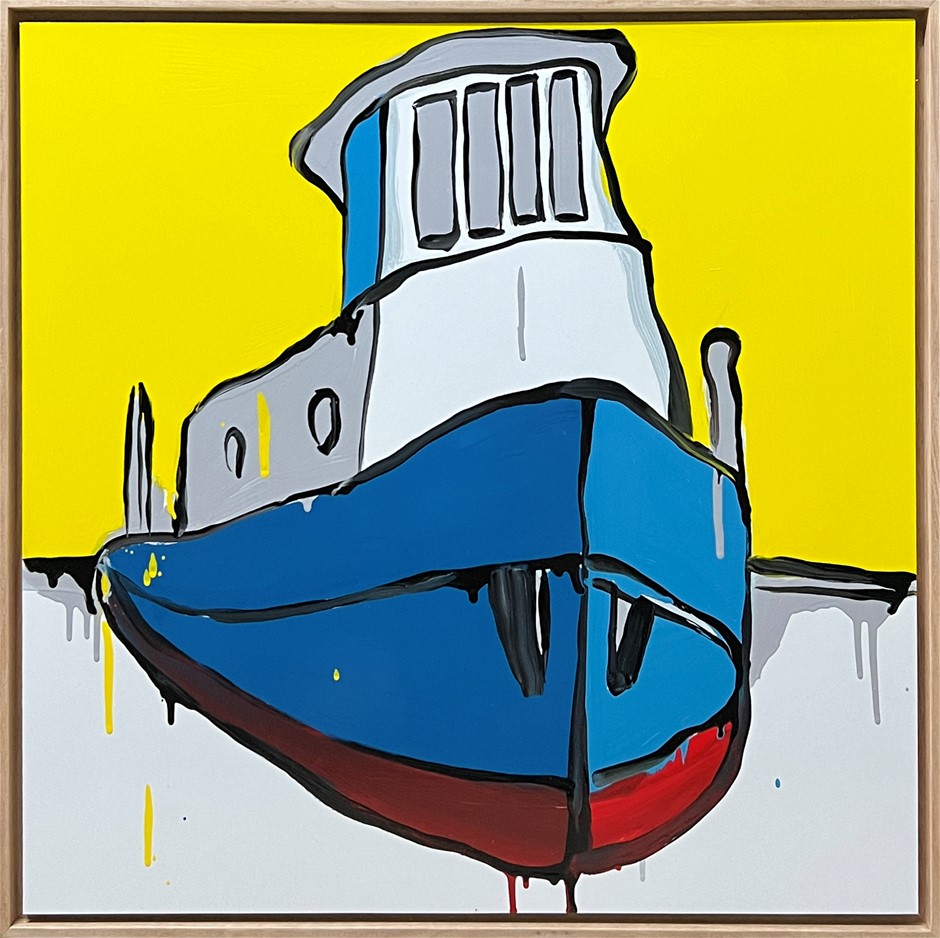 JASPER KNIGHT (1978 - ) Original Enamel Painting on Aluminium - Framed ...