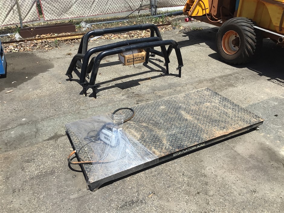 1 x 10 ton platform scale and 3 x Tray frame racks Auction (0011 ...