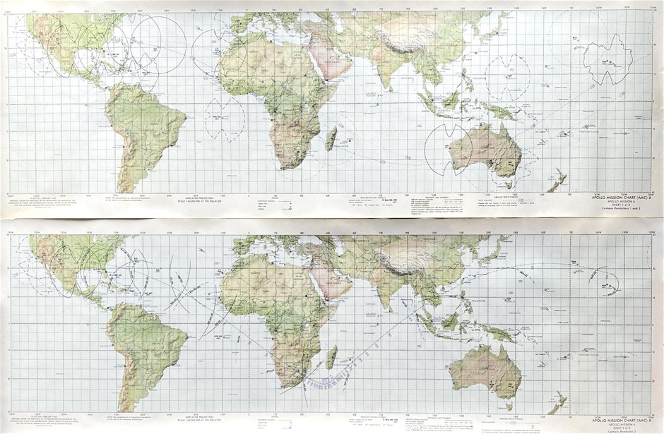 SET OF 1ST EDITION NASA APOLLO 6 EARTH ORBIT MISSION CHARTS Auction ...