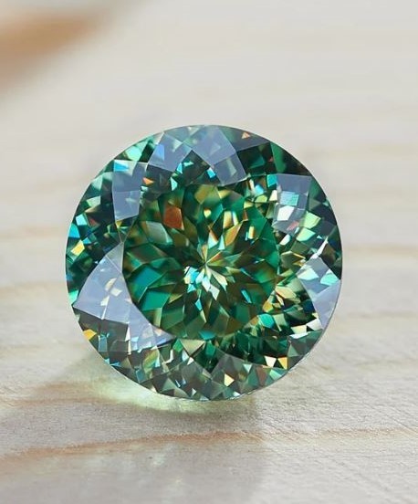 2.0CT Green GRA Certificate Moissanite stone 8.0mm Auction (0068 ...
