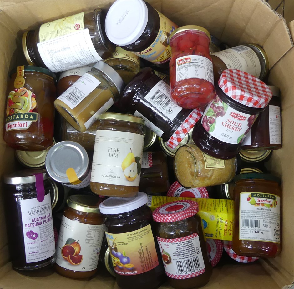 Bundle of Approx. 60 x Assorted Jam, Sauce, Mustard, and more. Includes ...