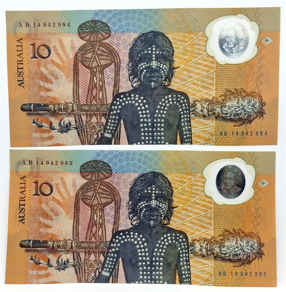 CONECUTIVE PAIR OF FIRST POLYMER BANKNOTES Auction (0002-2557934 ...