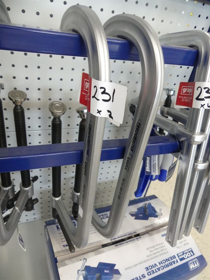 Qty 2 x Ehoma by ITM Unused Forged Steel C Clamps Auction (0231-5055235 ...