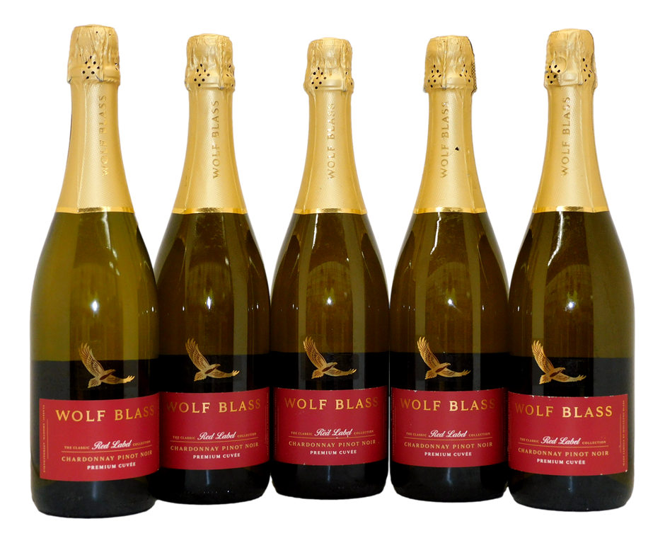 Wolf Blass Red Label Chardonnay Pinot Noir Premium Cuvee NV (5x 750mL ...