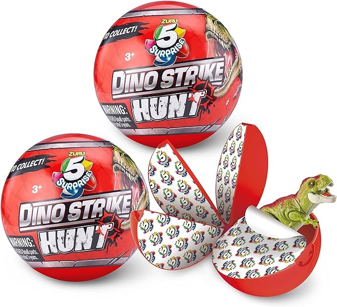 2 x ZURU 5 SURPRISE Dino Strike Series 3 - Dino Strike Hunt Capsules (2 ...
