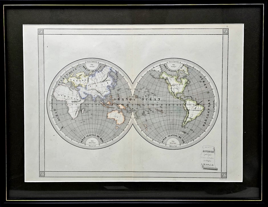 CIRCA 1830 HAND COLOURED MAP OF THE WORLD Auction (0004-2558032 ...