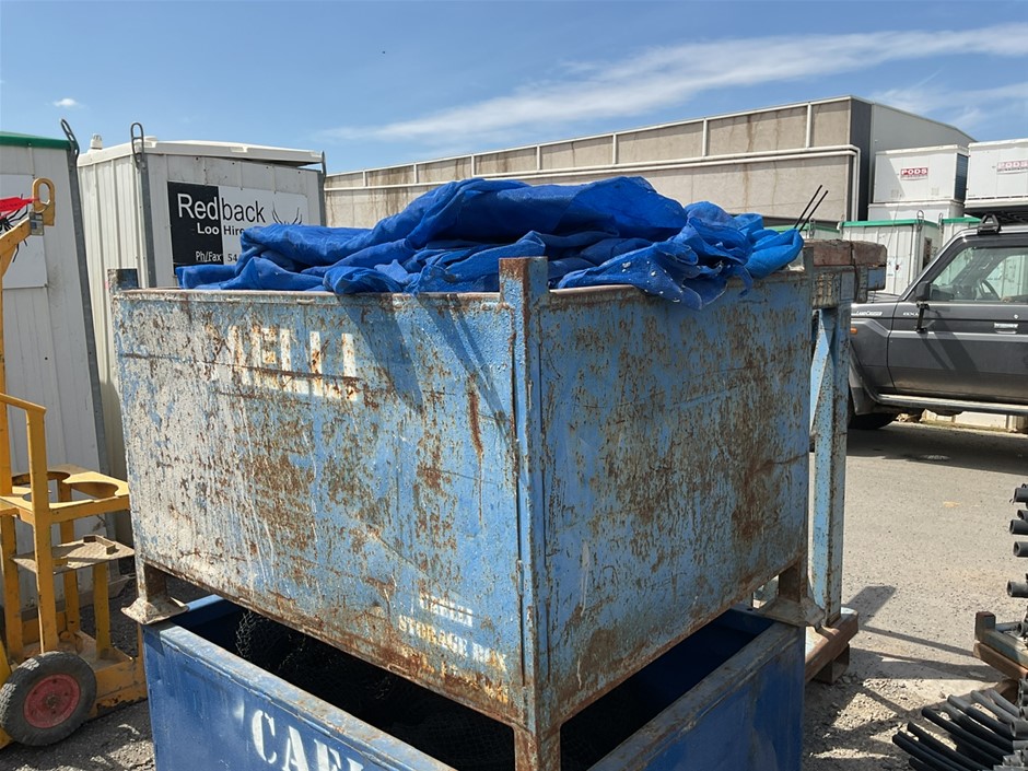 Metal Storage Crate With Blue Mesh Auction (0042-3028211) | Grays Australia