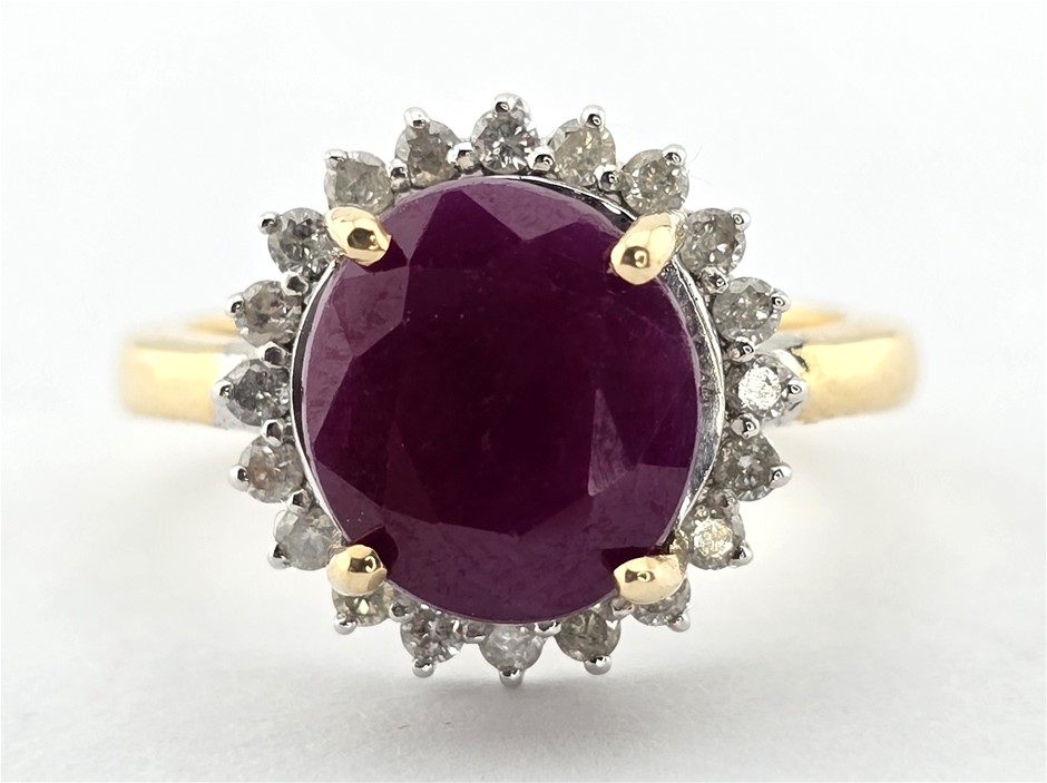 LADIES 3.85 CARAT DIAMOND AND RUBY RING Auction (0010-2558549) | Grays ...