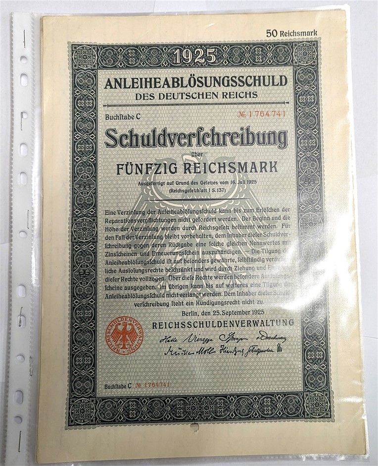 Collection of four old German Bond certificates Auction (0036-2558084 ...