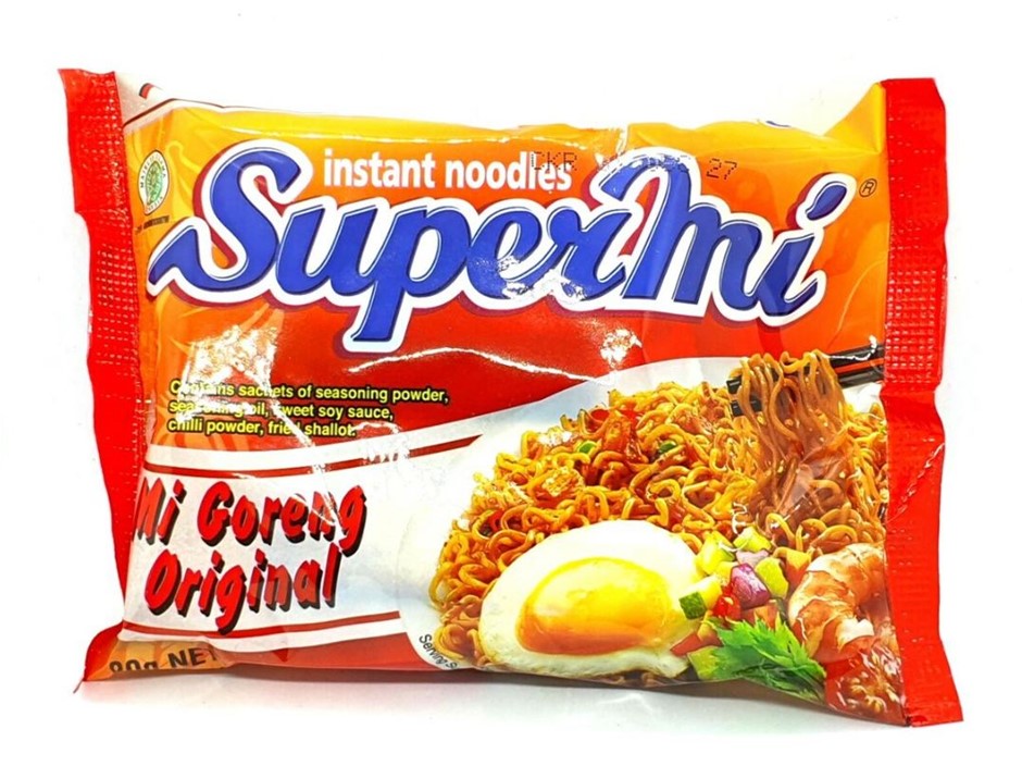 65 x SUPERMI Mi Goreng Original Instant Noodles Single Serves, 80g ...