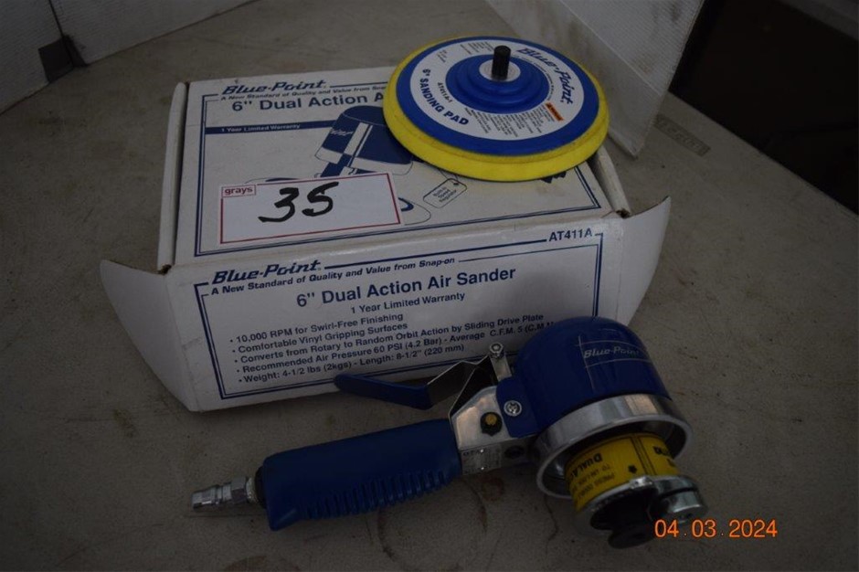 Unused Blue Point Pneumatic 6" Dual Action Sander Auction (0035-9049060 ...