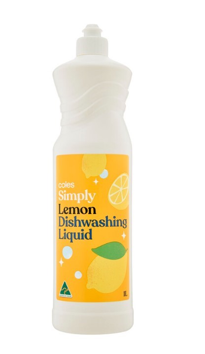 50 X 6 1L COLES Dishwashing liquid, Lemon. N.B. Salvaged from truck ...