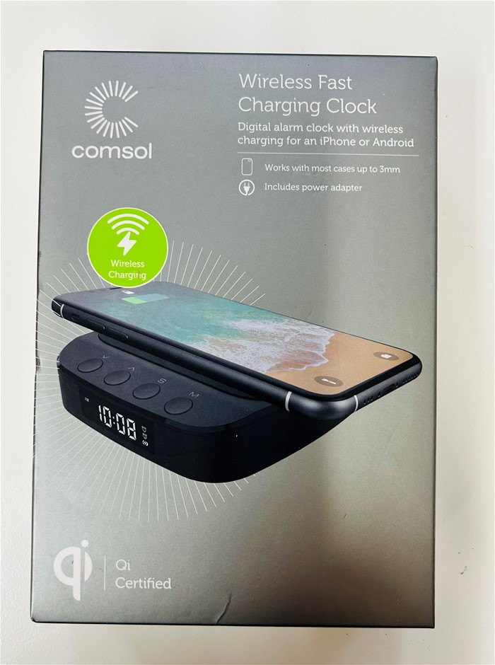 COMSOL Wireless Fast Charging Clock Digital Alarm Clock Auction (0072 ...