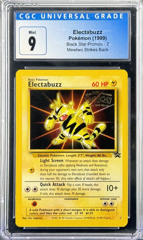1999 POKEMON GAME MOVIE PROMO ELECTABUZZ (MEWTWO STRIKES BACK) CARD ...