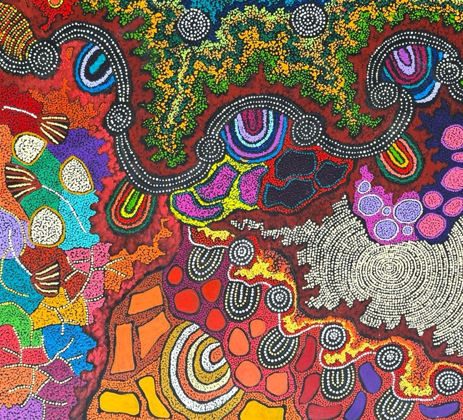 DAMIEN MARKS (1967 - ) & YILPI MARKS (1969 - ), Original Acrylic Paint Auction (0001-2558748 ...