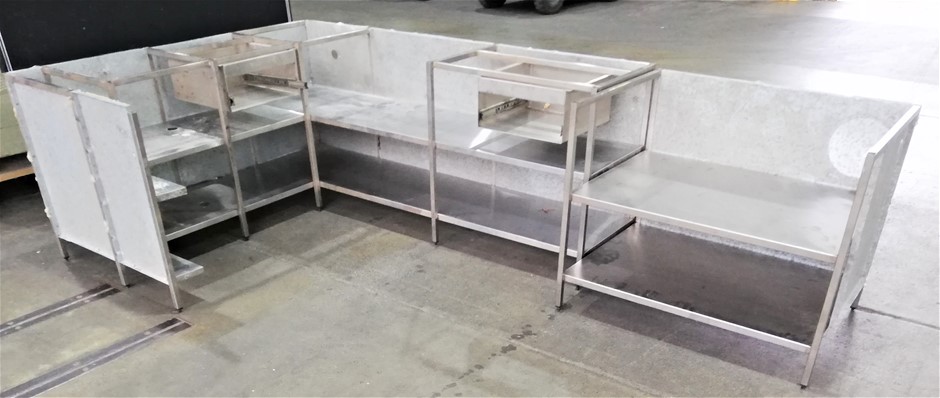 Custom Design L-Shape Stainless Steel Commercial Kitchen Work Benching ...