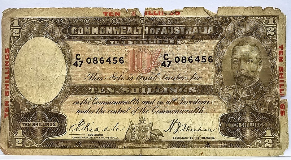 1934 TEN SHILLING BANKNOTE Auction (0001-2559248) | Grays Australia