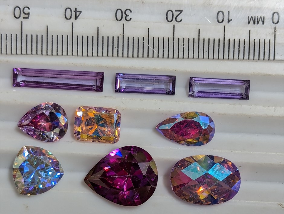 43 carats MYSTIC TOPAZ Gemstones - Note diffusion treated Auction (0065 ...