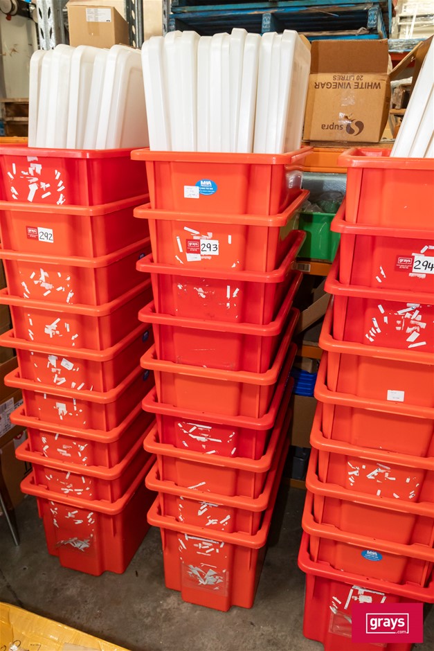 Qty Approx 9 x MHA Products Stock Bins with Lids Auction (0293-5056354 ...
