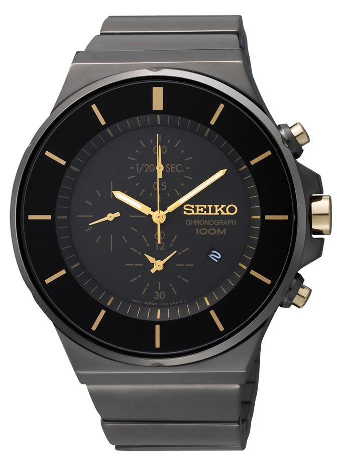 Buy Seiko Mens Black Steel Chronograph Watch - SNDD57P9 | Grays Australia