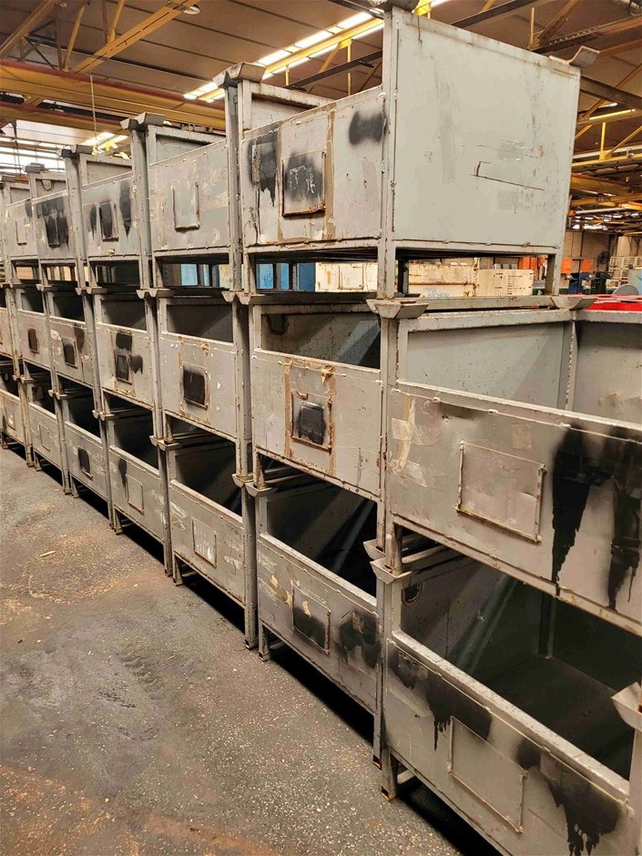 Qty 10 x Grey Stackable Stillage- Solid Sided Auction (0001-3028903 ...