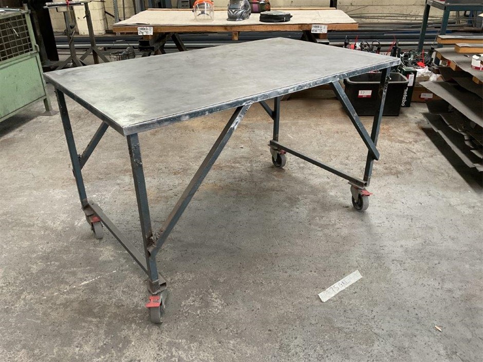 1x Mobile Steel Fabricated Table Auction (0039-3028980) | Grays Australia