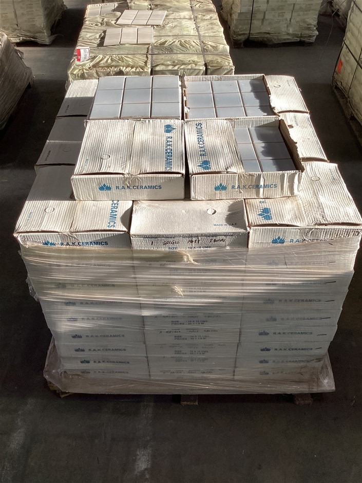 R.A.K Ceramics, Grigio Matt Tiles Glued, Qty x 108 Boxes Auction (0068 ...