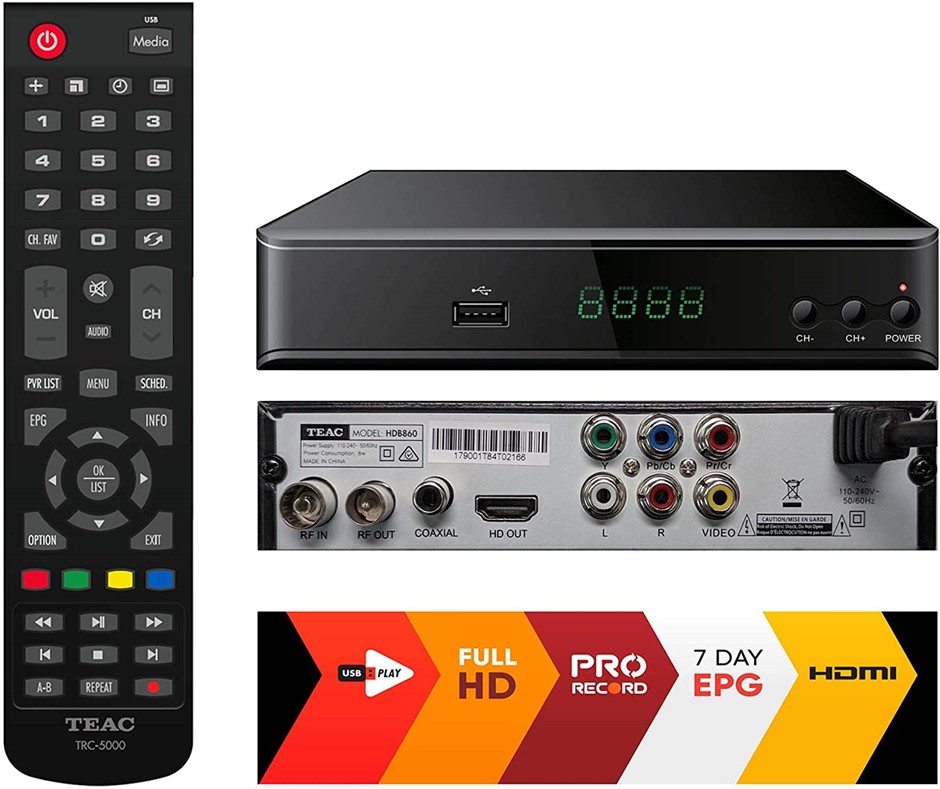 TEAC Full HD All Channel Set Top Box, Model HDB860. NB: Not Working ...