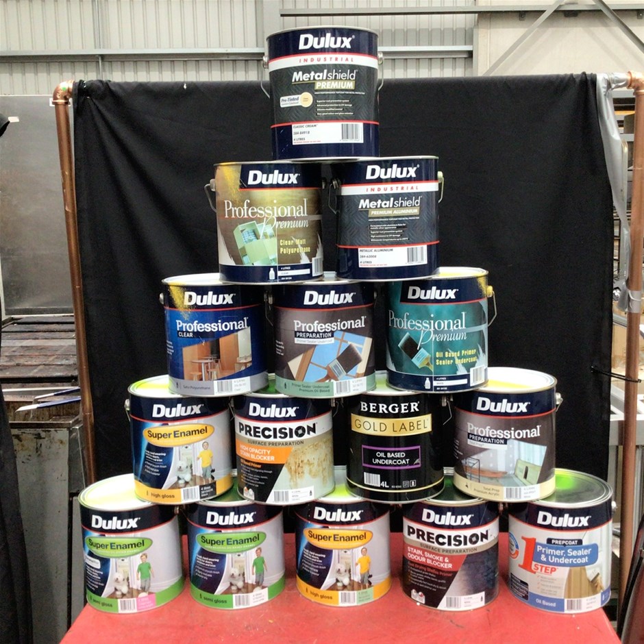 39 x Assorted 4 Litre Tins of Paint Auction (0022-3029084) | Grays ...