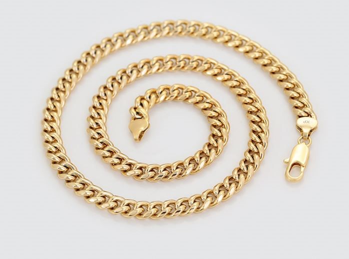 Italian Design 18kt Triple Yellow Gold Plated Cuban Chain Auction (0057 ...