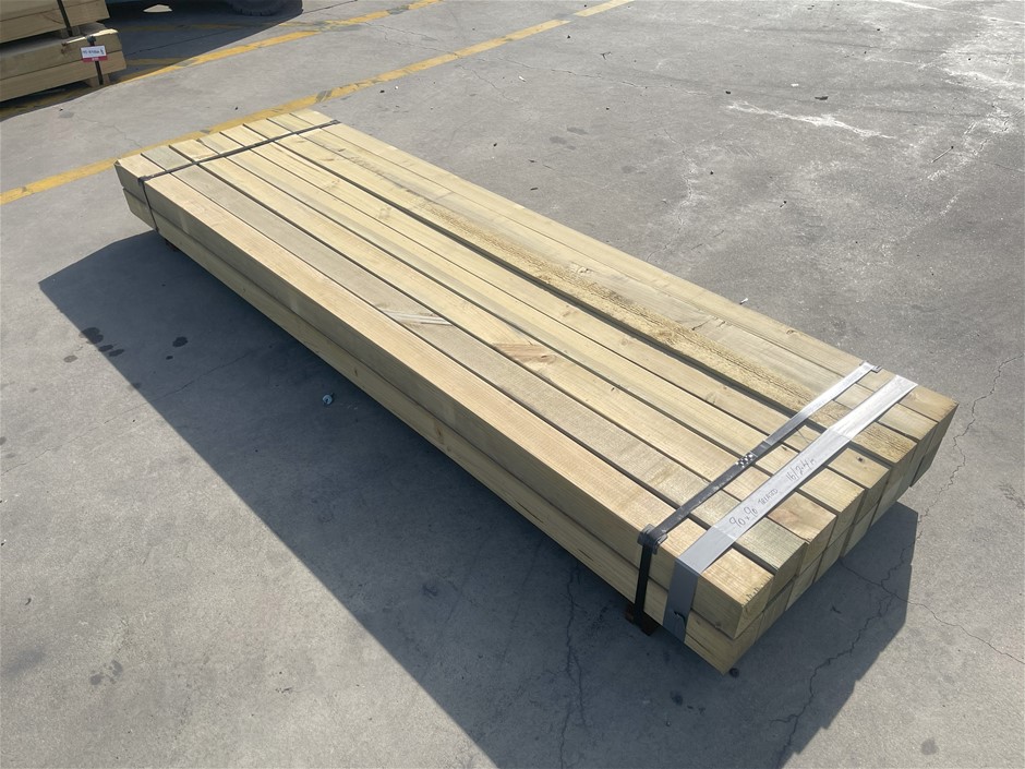 90mm x 90mm x 2400mm Treated Pine Posts, Qty x 16 Pcs Auction (0042 ...