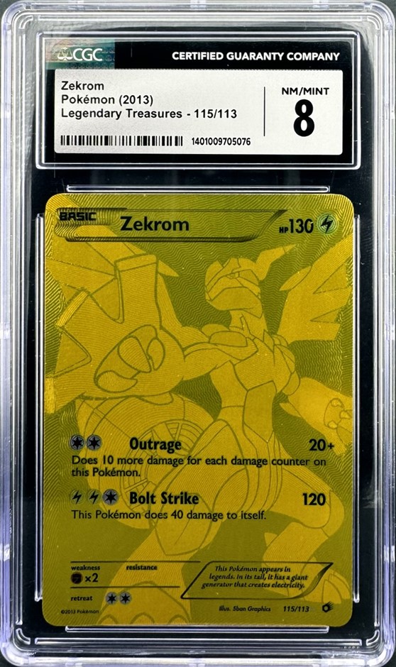 2013 POKEMON LEGENDARY TREASURES ZEKROM CARD (CGC GRADED NM/MINT 8 ...