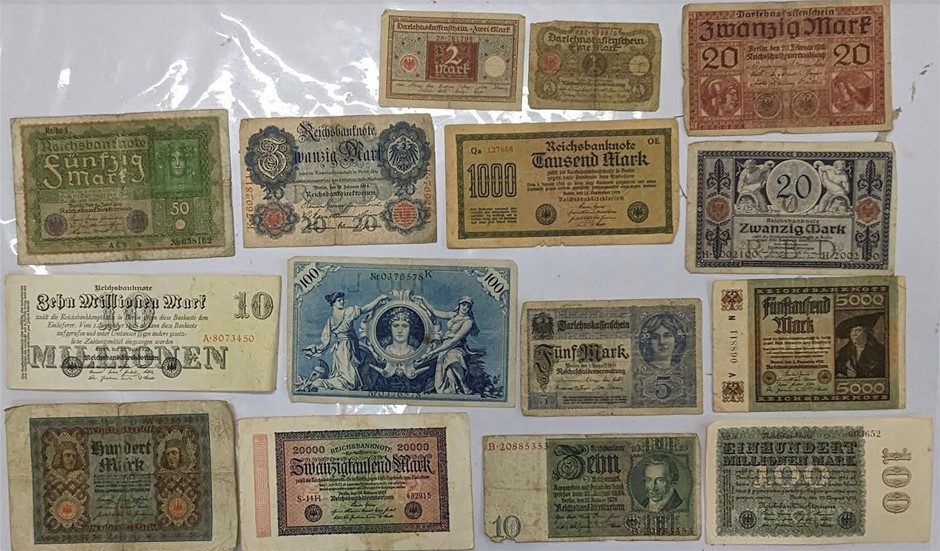 Collection of old German Banknotes Auction (0026-2559627) | Grays Australia