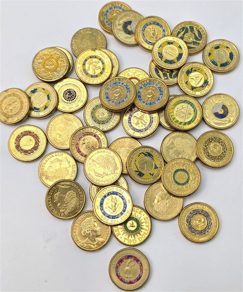 BULK LOT OF COLOURED $2 COINS Auction (0012-2560659) | Grays Australia