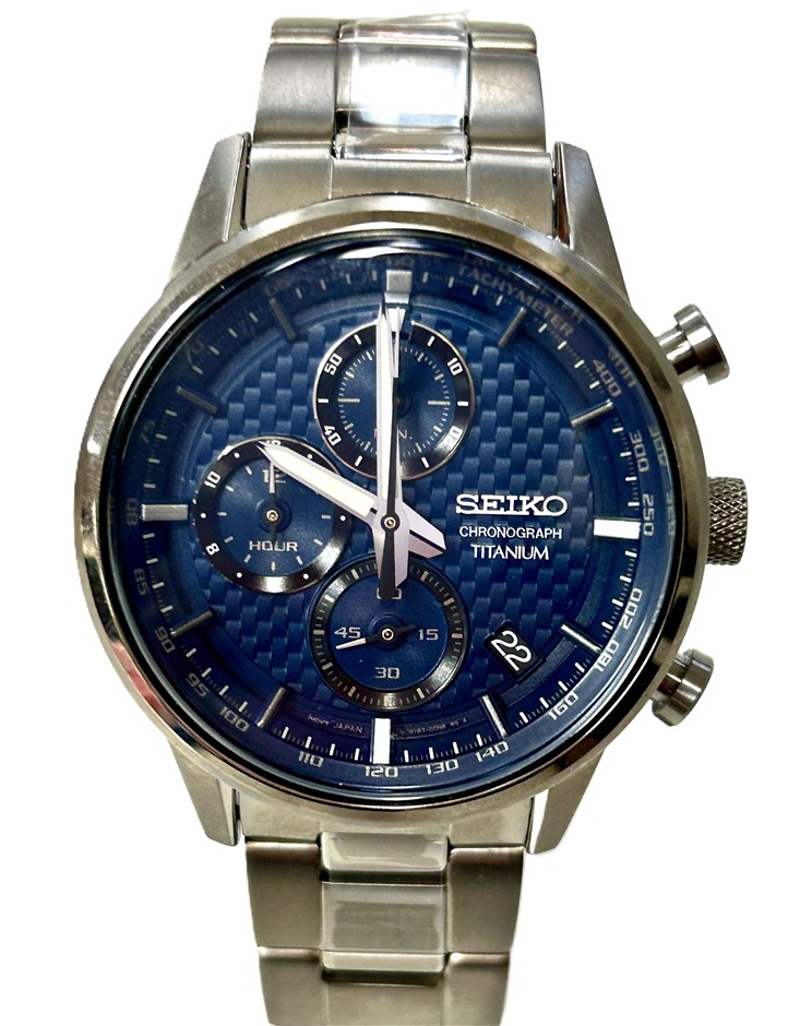 SEIKO Chronograph Titanium Chronograph Watch, model SSB387P1 Auction ...