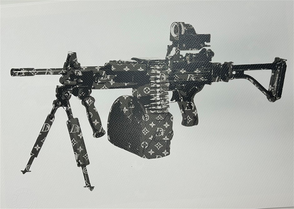 Death NYC Signed Street Art Print "Louis Vuitton/Machine Gun" Auction ...