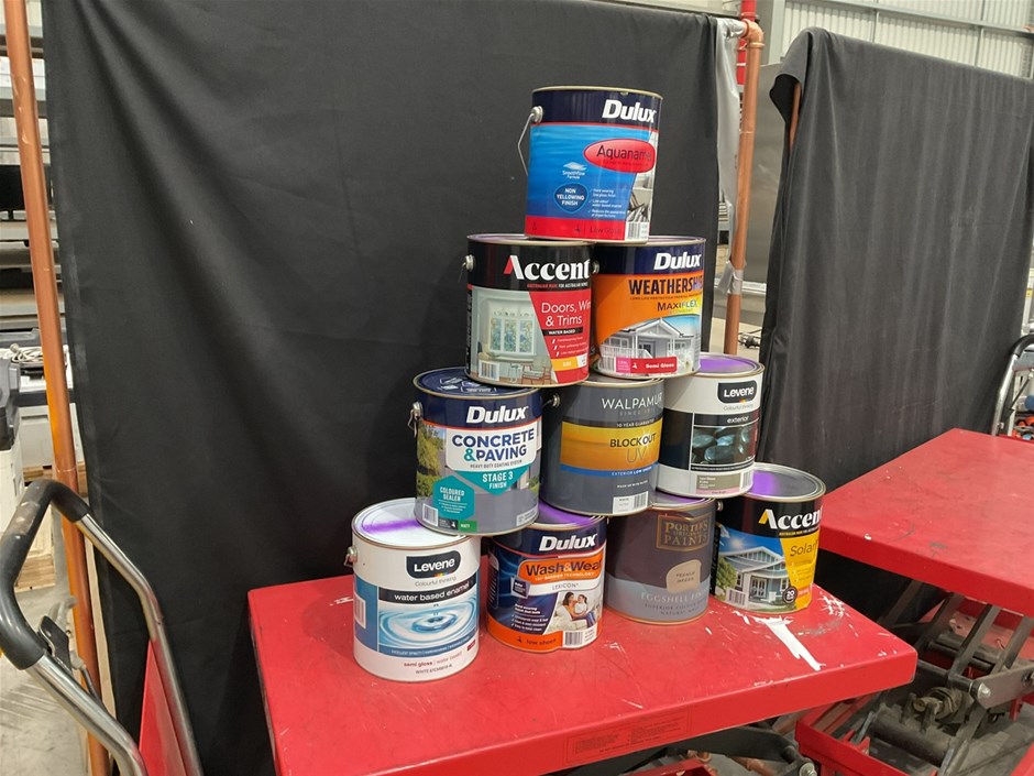 39 Tins Of Assorted 4ltr Paint Auction (0112-3029644) | Grays Australia