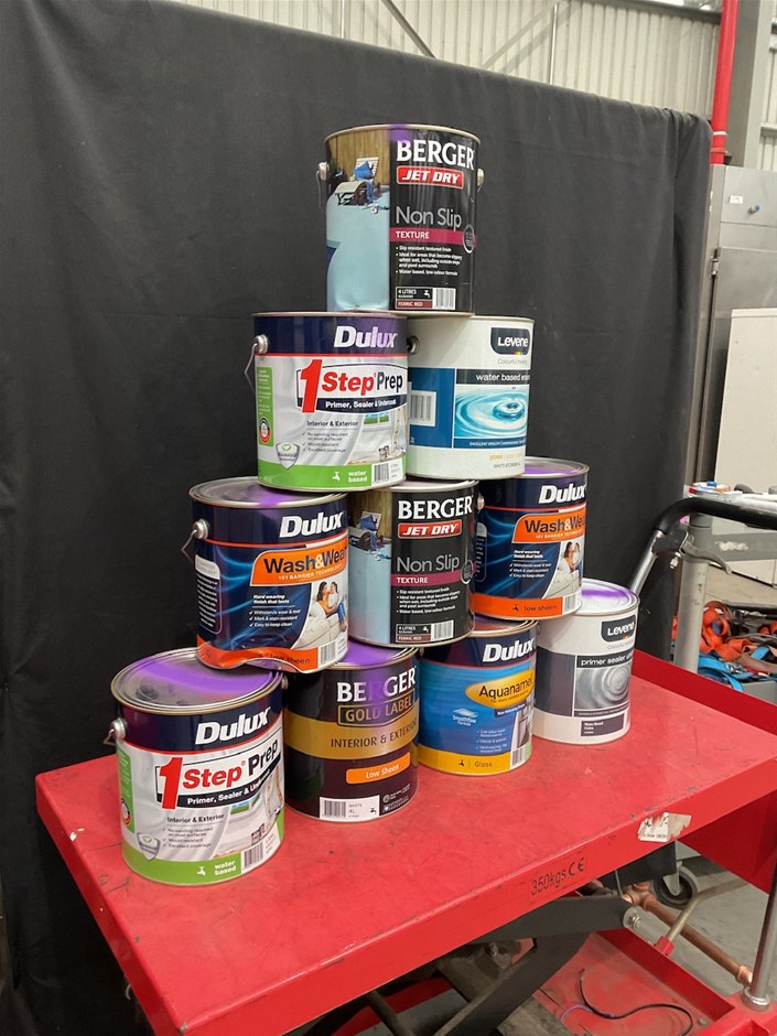 39 Tins Of Assorted 4ltr Paint Auction (0113-3029644) | Grays Australia