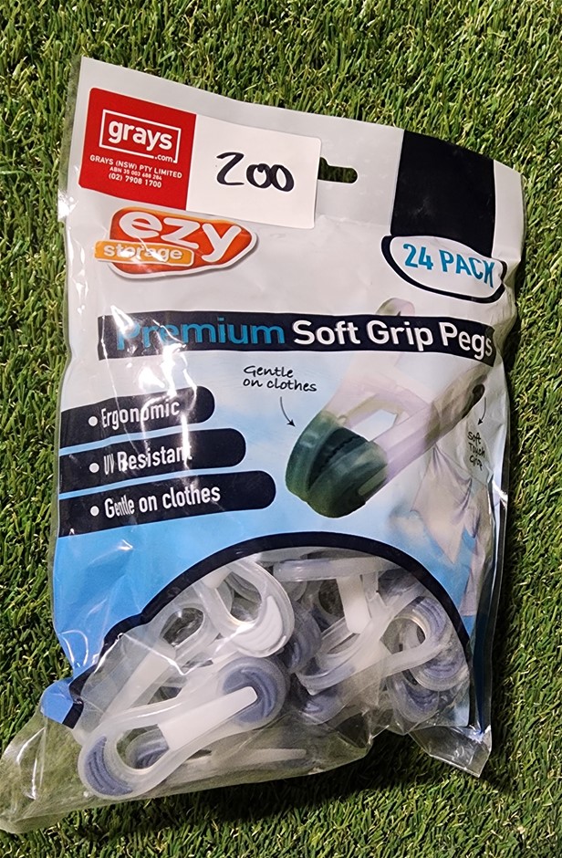 24-pack Ezy Premium Soft Grip Pegs Auction (0200-5057050) | Grays Australia