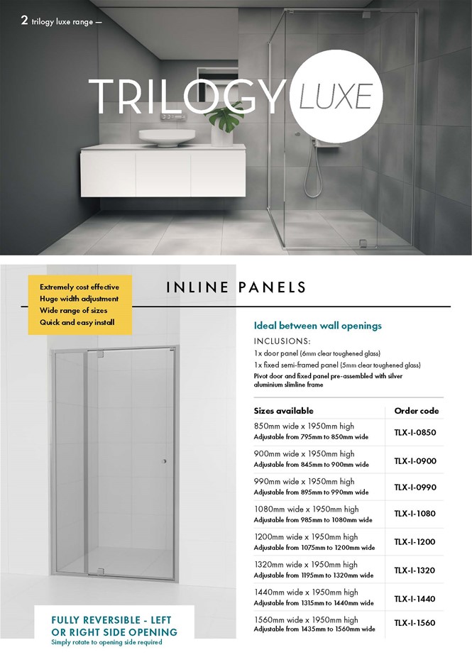 Trilogy Luxe - Inline Shower Screen Auction (0001-7052757) | Grays ...