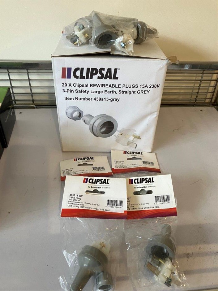 1 x Box of Clipsal 20 x Clipsal Rewireable Plugs, 15A 230V Auction (0038-3029800) | Grays Australia