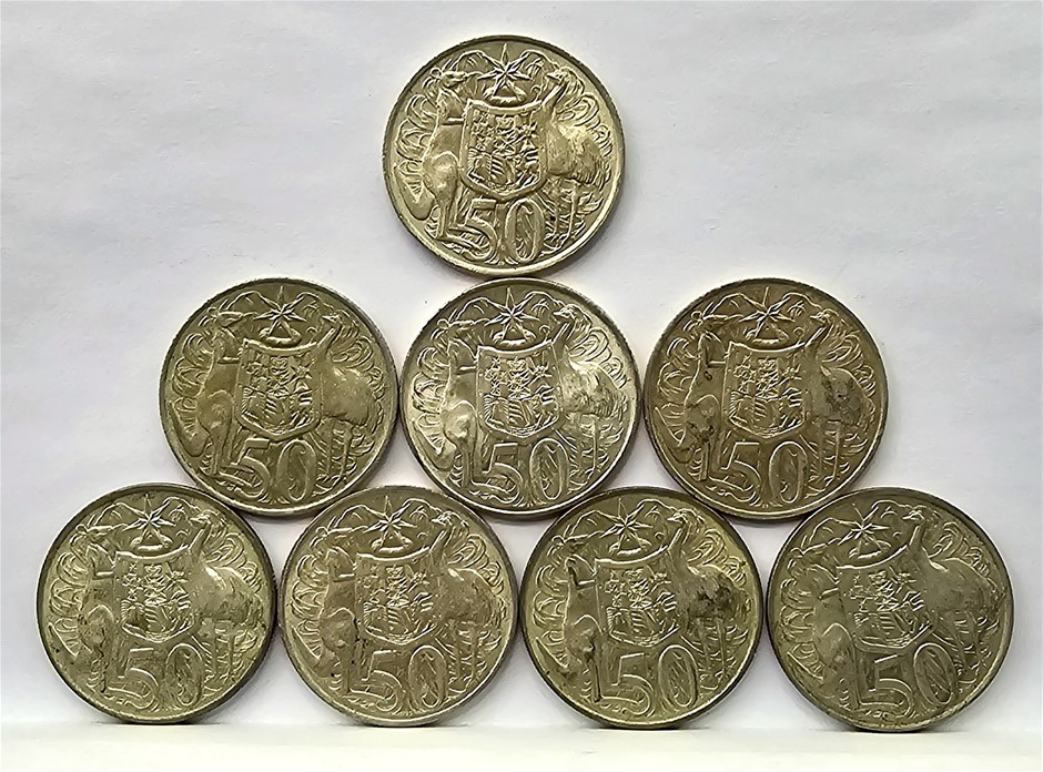 A COLLECTION OF EIGHT 1966 ROUND FIFTY CENT COINS Auction (0002-2560787 ...