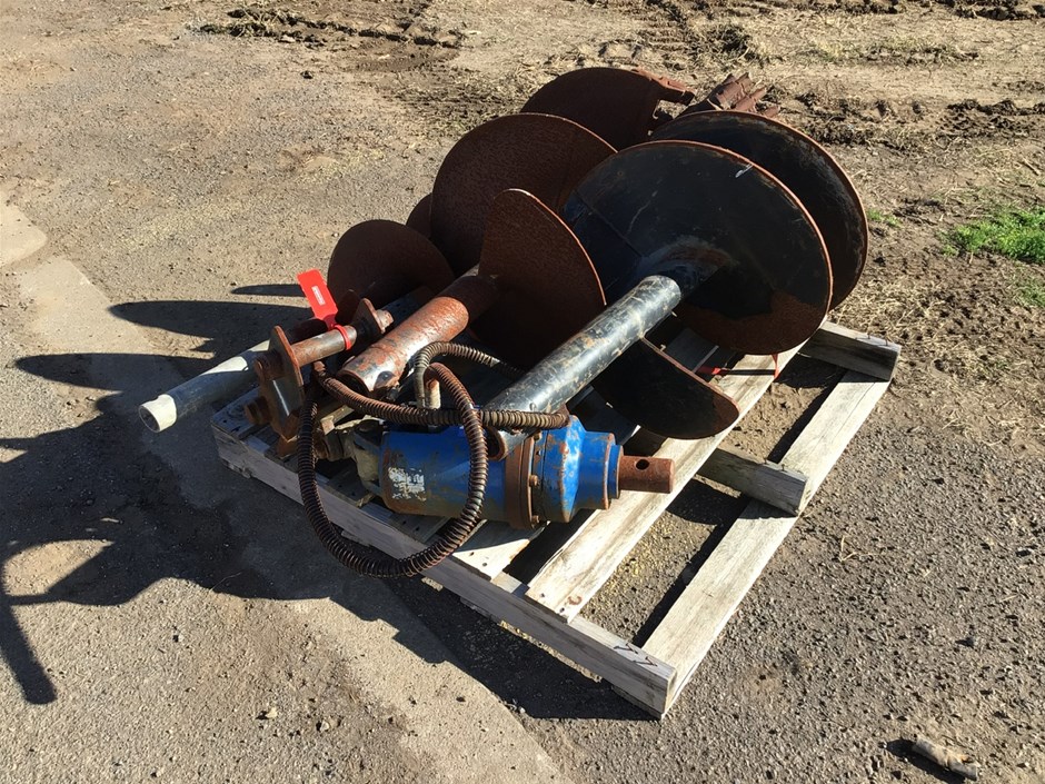 Hydraulic Auger Motor with 3 x Auger Bits Auction (0183-3030010 ...
