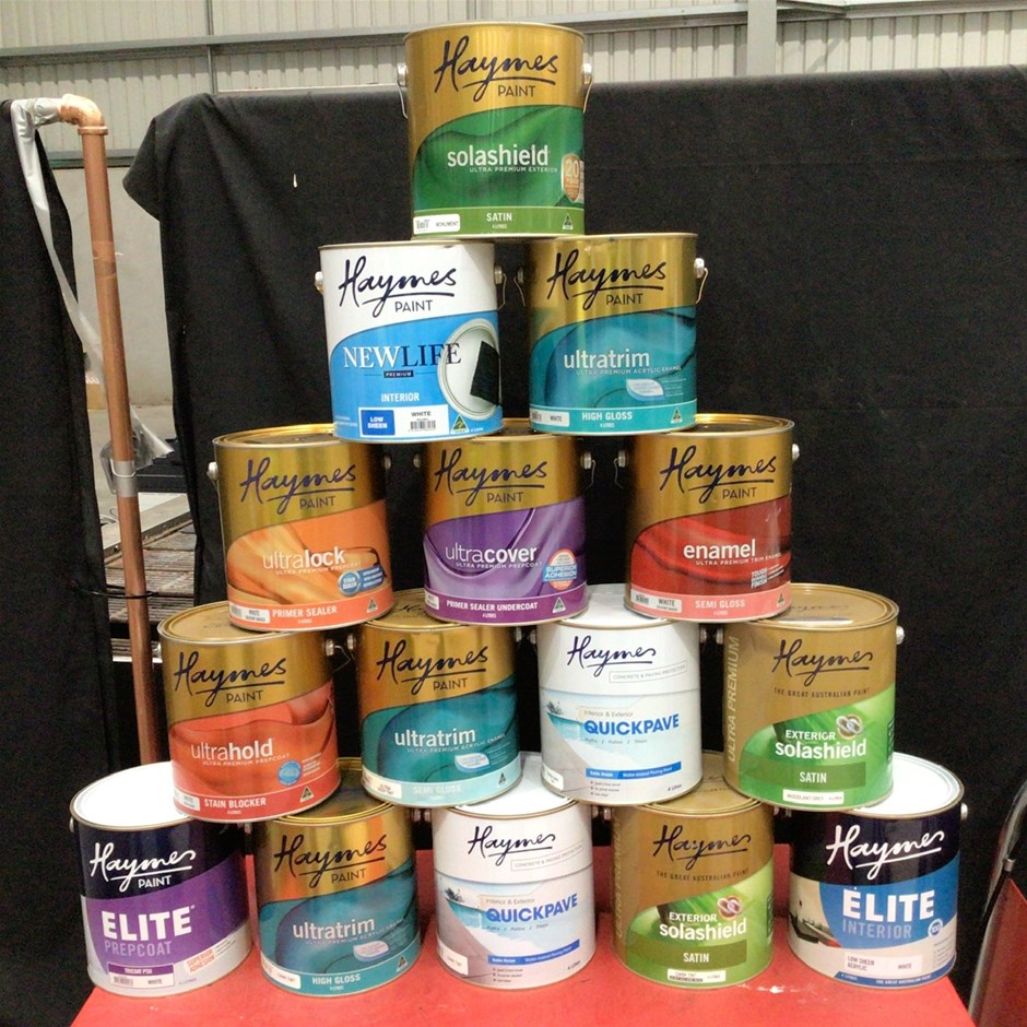 38 x Assorted 4 Litre Tins of Haymes Paint Auction (0020-3030003 ...