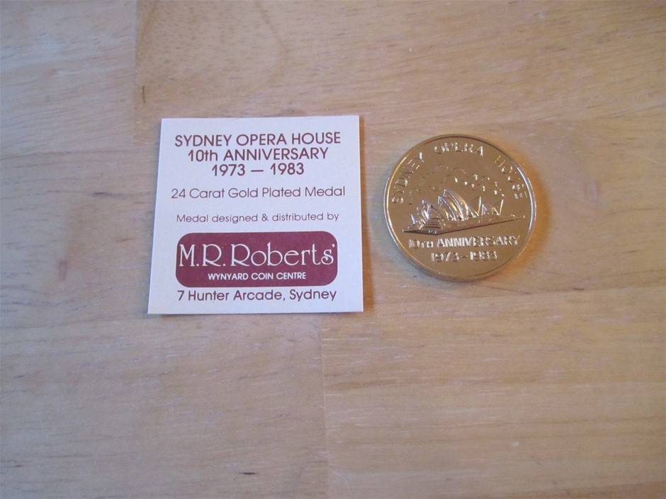 Sydney Opera House 10th Anniversary 1973-1983 24k Gold Plated Medal ...