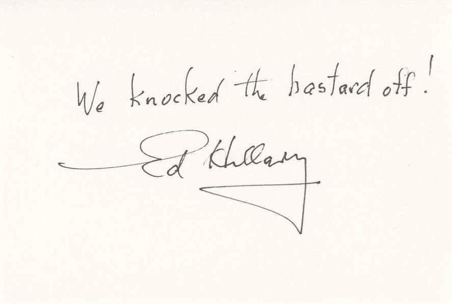Sir Edmund Hillary signed with 'The Famous' inscription (rare) Auction ...
