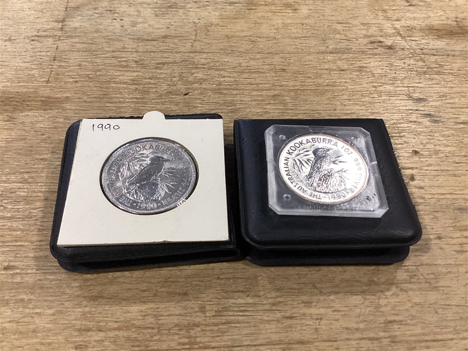 The Perth Mint, 1990, Australian Silver 5 Dollar Coins, Qty x 2 Auction ...