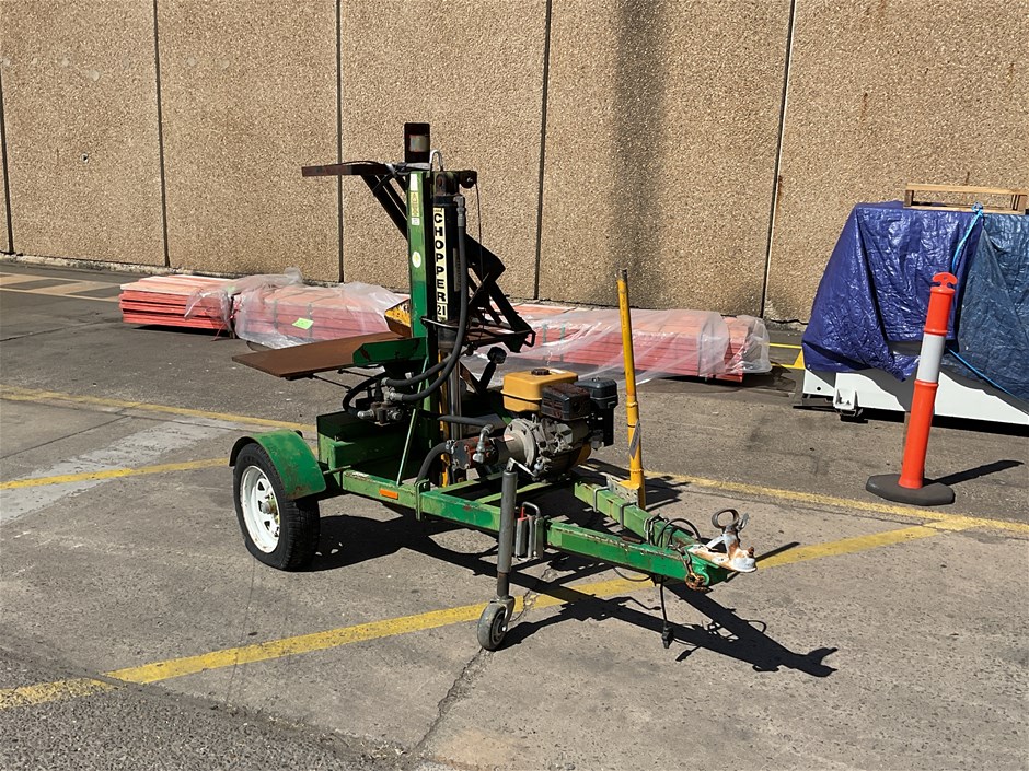 >Aussie Chopper Hydraulic Log Splitter Single Axle Trailer Auction ...